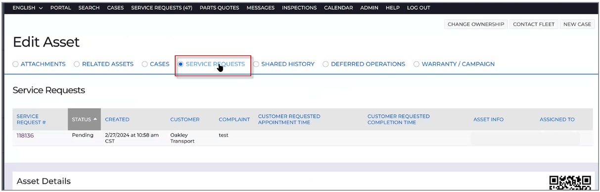 Open Cases/Pending Service Requests - Service Providers – Hino Edge