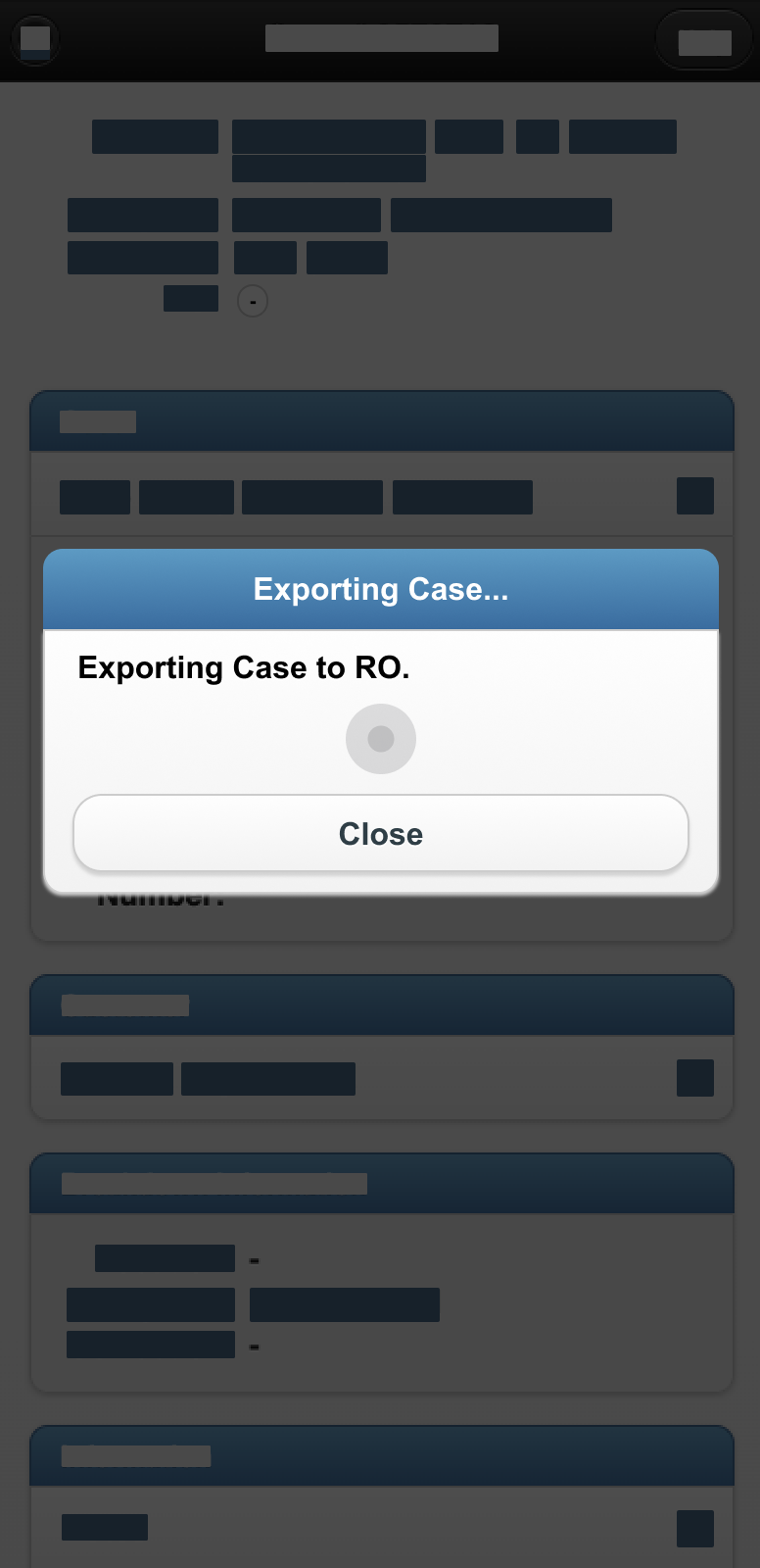 Exporting a Case to RO from the Mobile Check-In site – Hino Edge